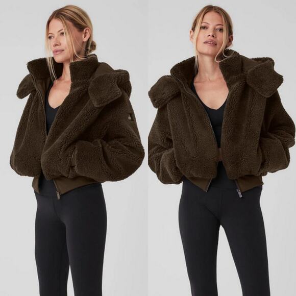 ALO Yoga | Jackets & Coats | Alo Foxy Sherpa Jacket Espresso Large Cozy ...